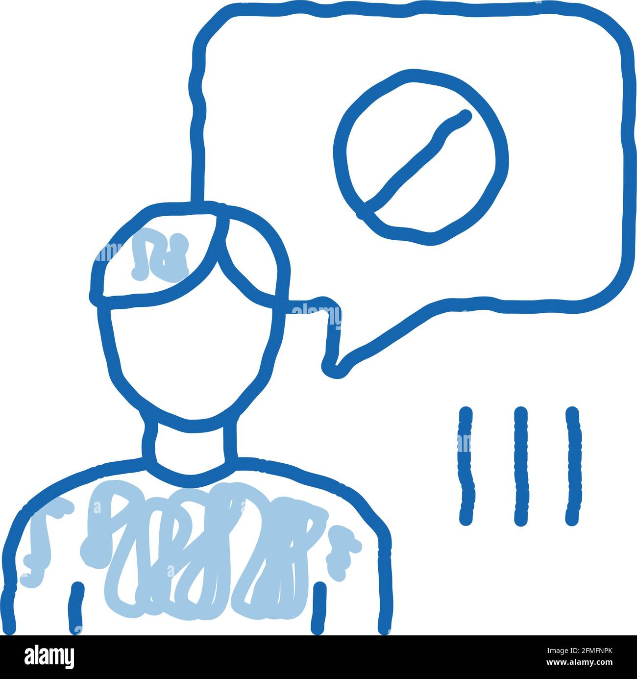 Man Strikethrough Mark doodle icon hand drawn illustration Stock Vector ...