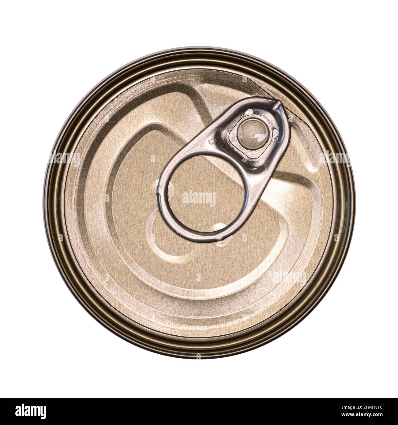 Tin with ring pull. Top view. Isolated on a white background Stock ...