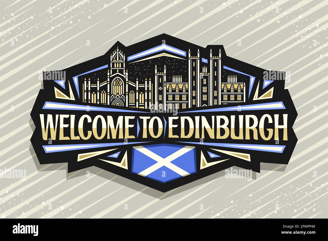Vector logo for Edinburgh, black decorative sticker with line ...