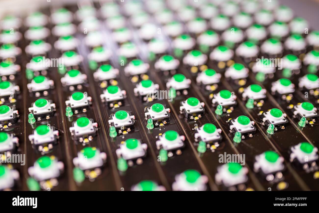 Panel of LED light indicators is in the production Stock Photo - Alamy