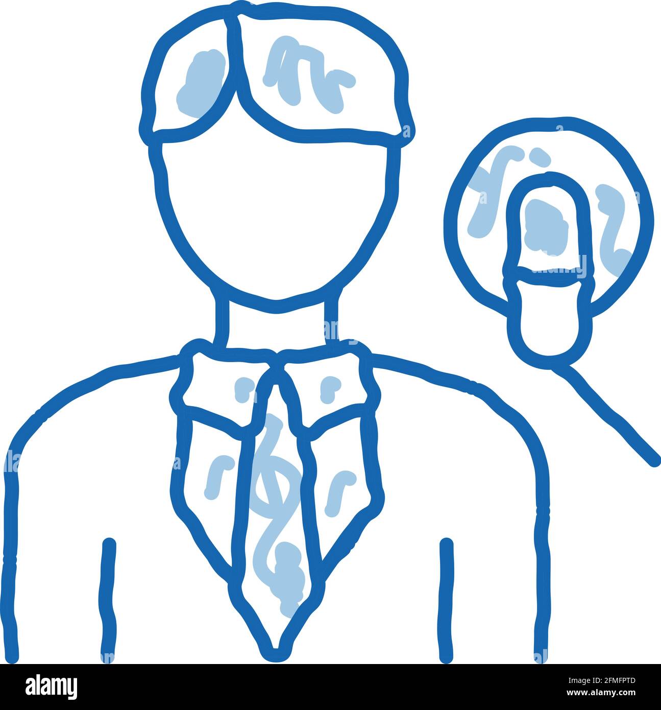 Man Host With Microphone doodle icon hand drawn illustration Stock ...