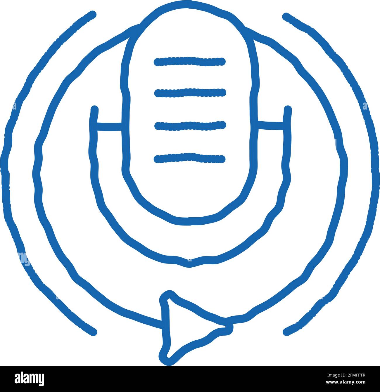 Broadcasting Microphone doodle icon hand drawn illustration Stock ...