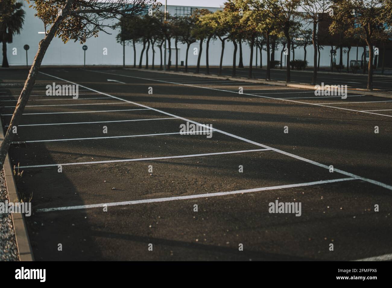 An asphalt road with street lines at daytime Stock Photo - Alamy