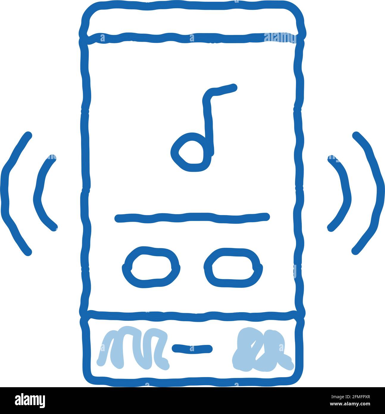 Phone Music Audio Player doodle icon hand drawn illustration Stock ...