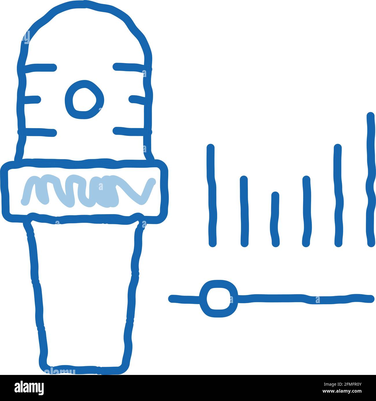 Microphone Audio Waves doodle icon hand drawn illustration Stock Vector ...