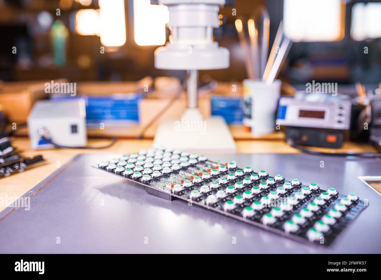 Panel of LED light indicators is in the production Stock Photo - Alamy