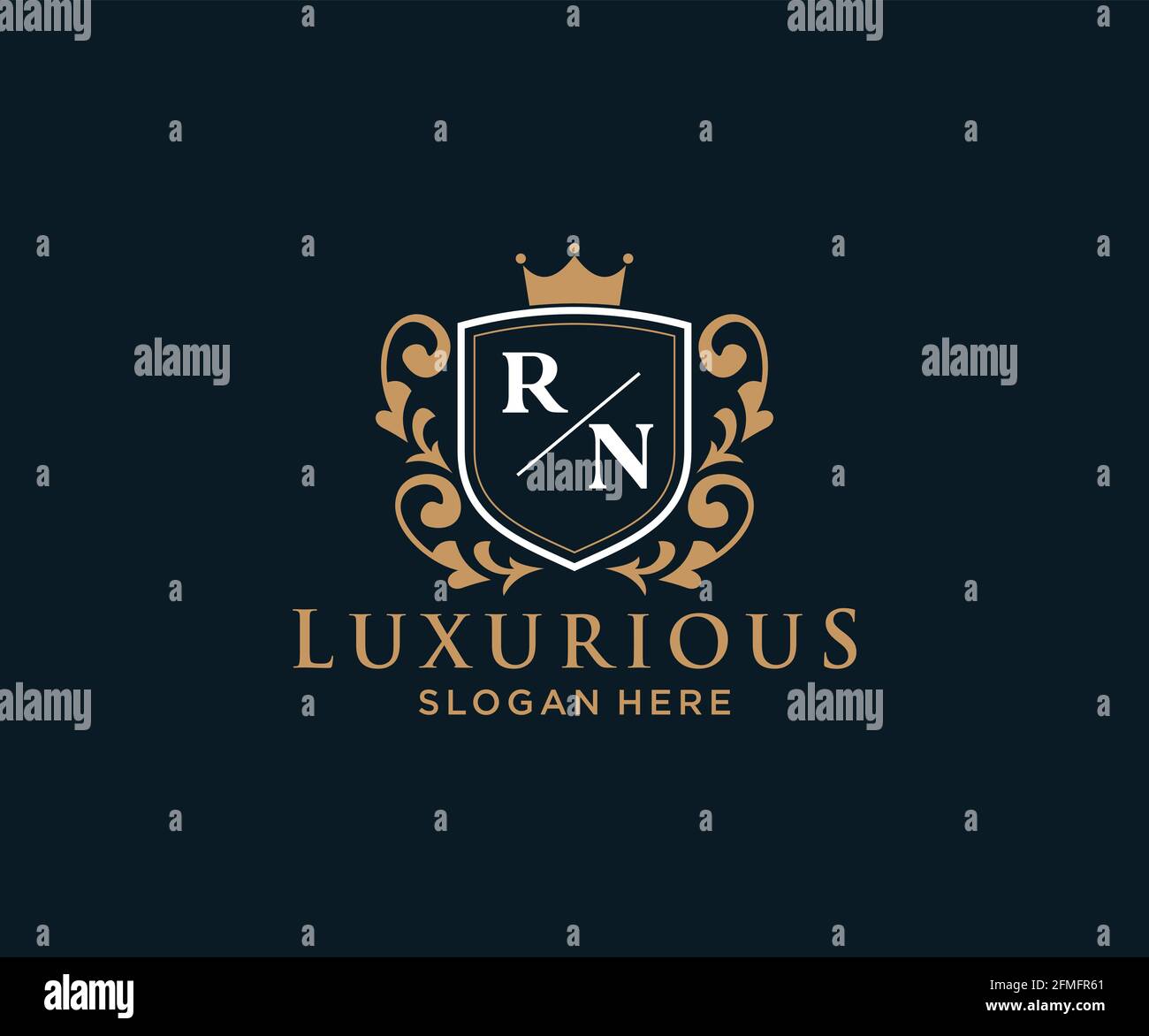 RN Letter Royal Luxury Logo template in vector art for Restaurant ...