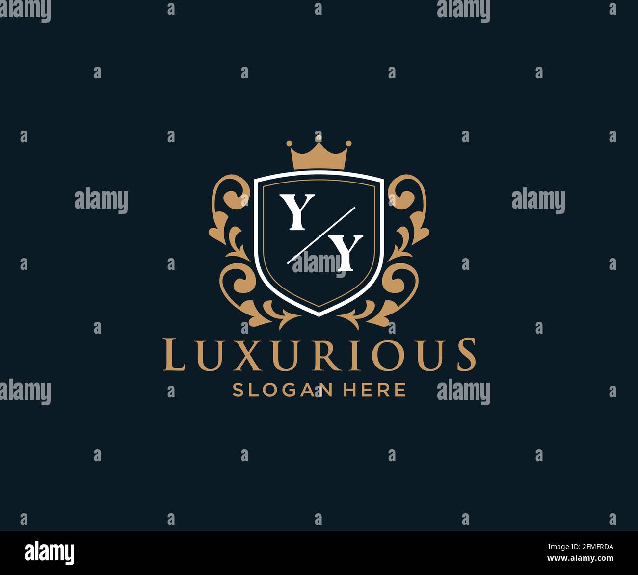 YY Letter Royal Luxury Logo template in vector art for Restaurant ...