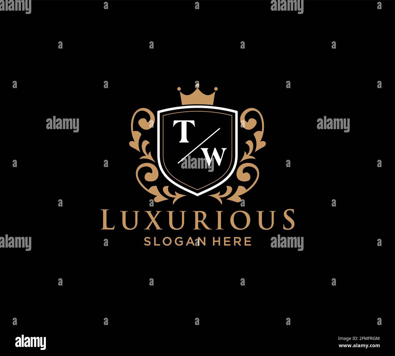 TW Letter Royal Luxury Logo template in vector art for Restaurant ...