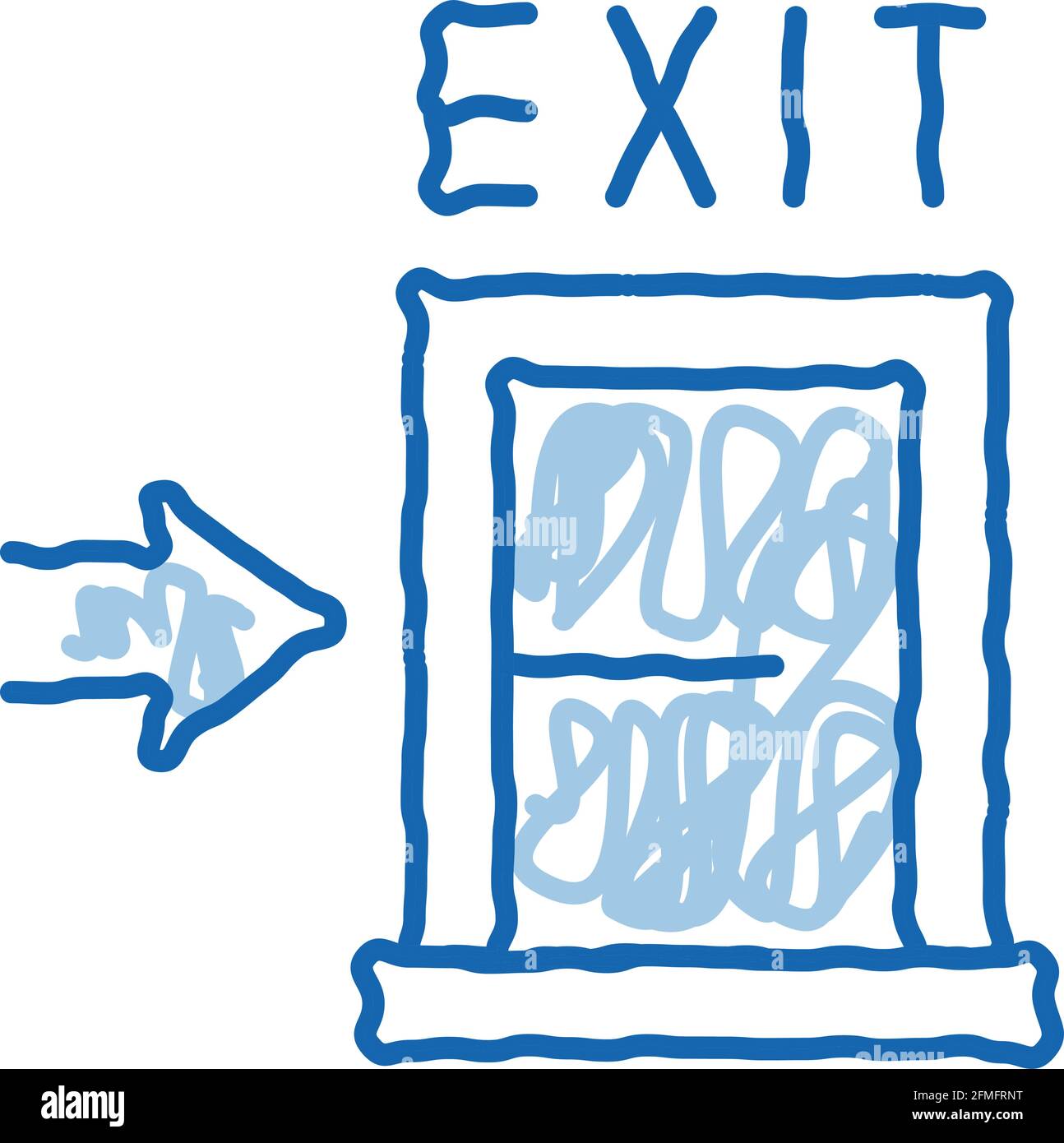 Fire-escape Exit Door doodle icon hand drawn illustration Stock Vector ...