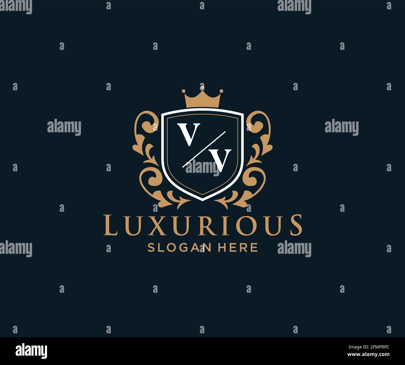 VV Letter Royal Luxury Logo template in vector art for Restaurant ...