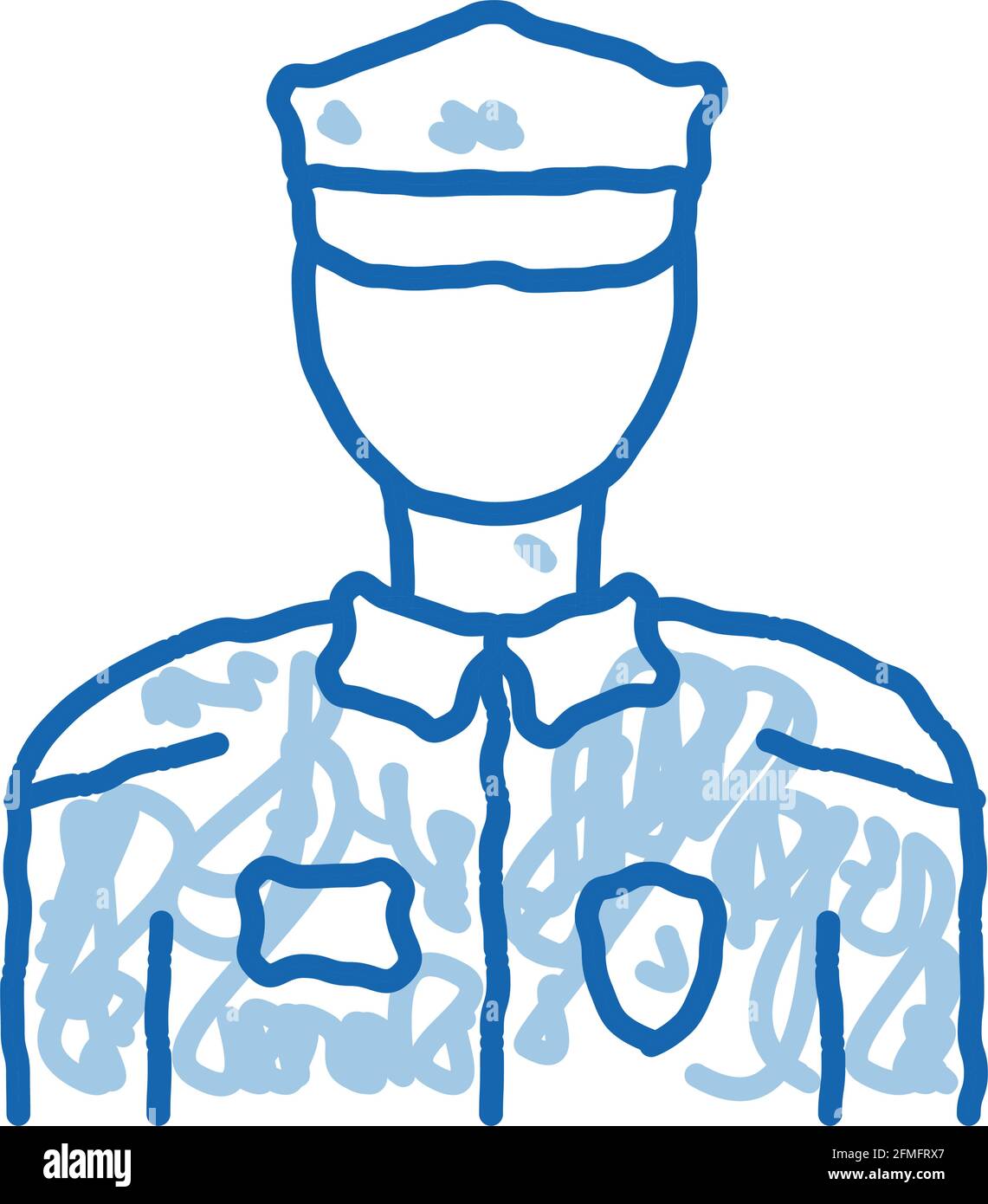 Policeman In Police Suit doodle icon hand drawn illustration Stock ...
