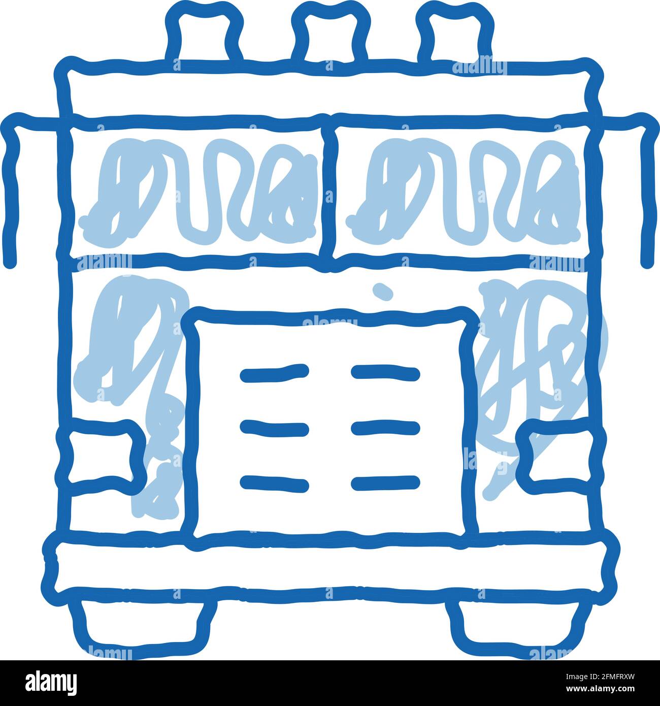 Fire Department Truck doodle icon hand drawn illustration Stock Vector ...