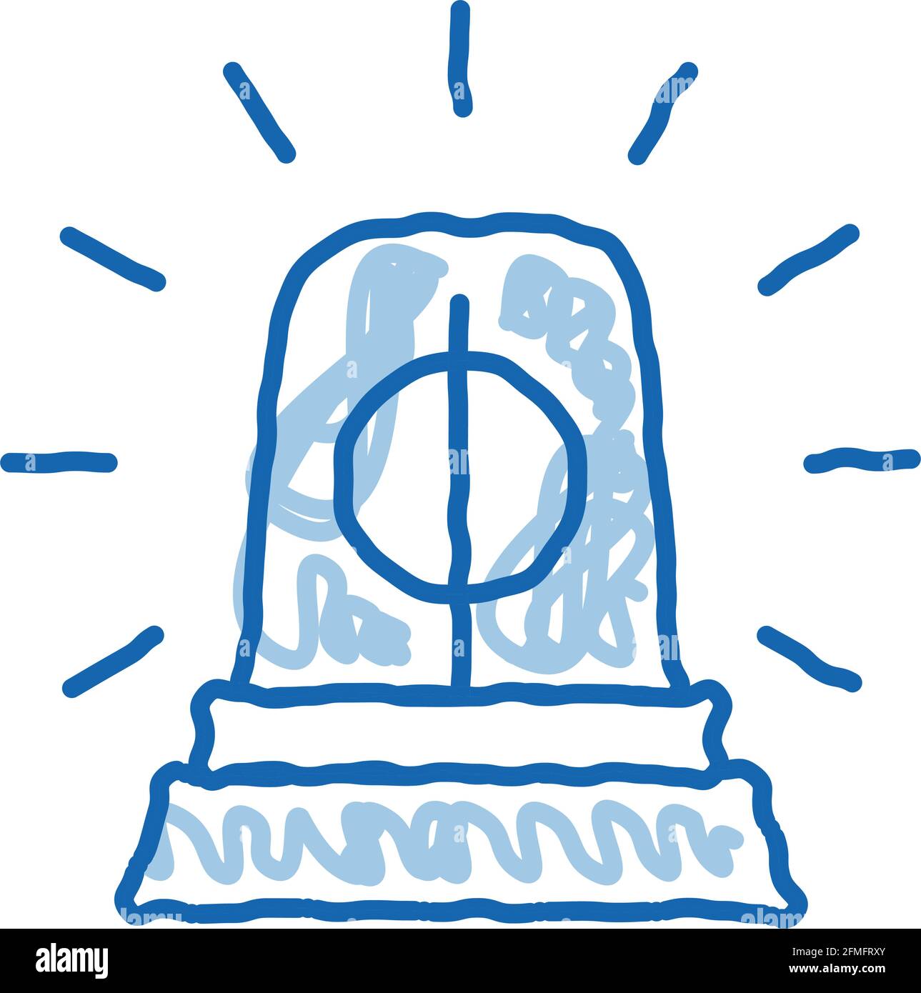 Police Squad Car Alarm doodle icon hand drawn illustration Stock Vector ...