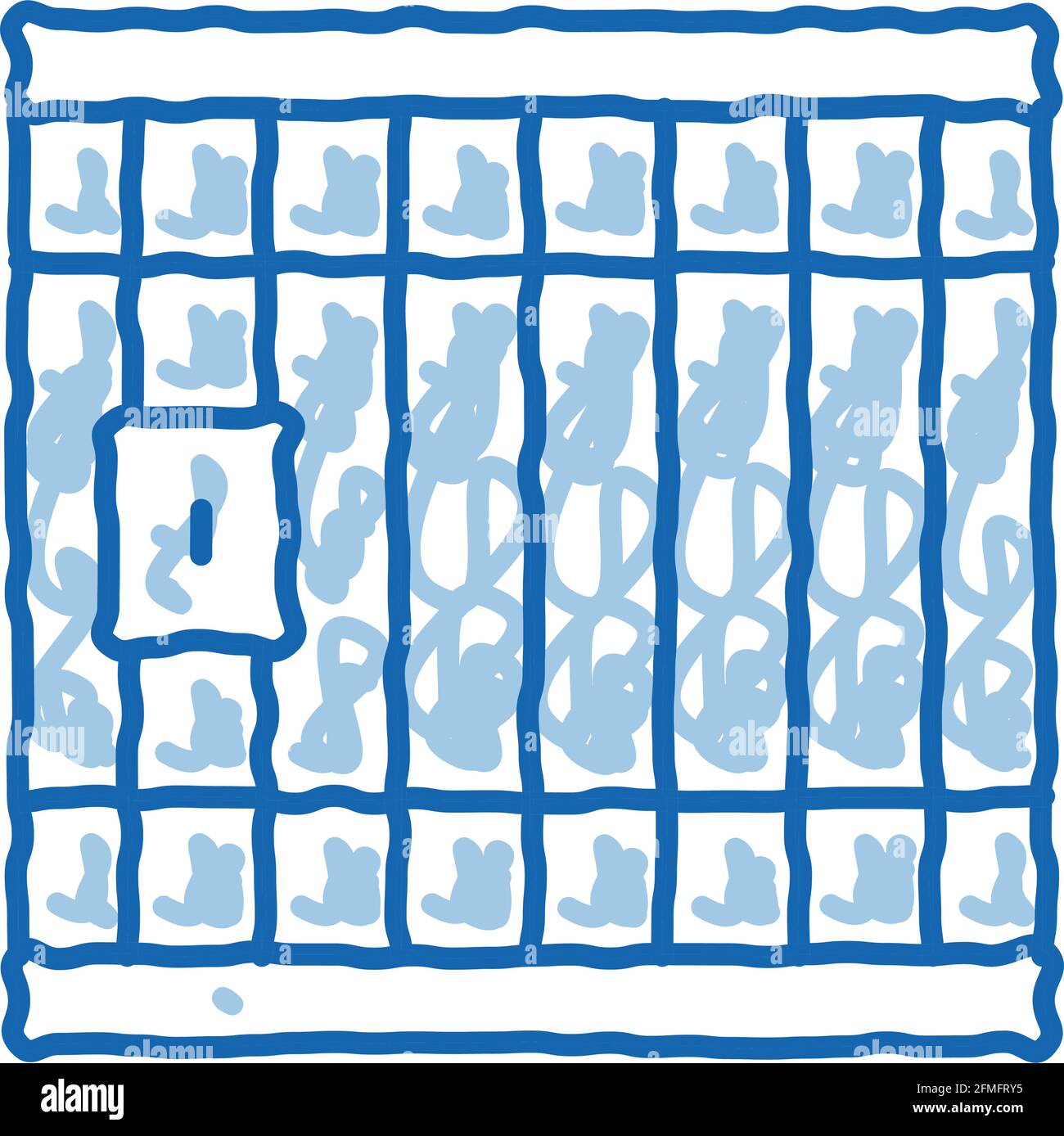 Police Prison Bar Gate doodle icon hand drawn illustration Stock Vector ...