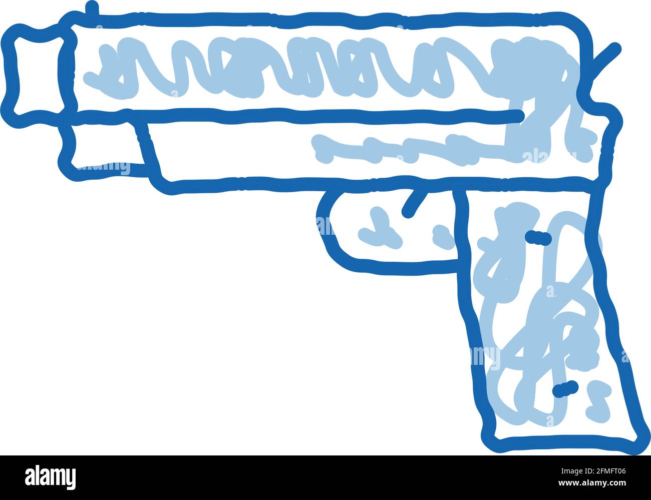Iron Shooting Gun doodle icon hand drawn illustration Stock Vector ...