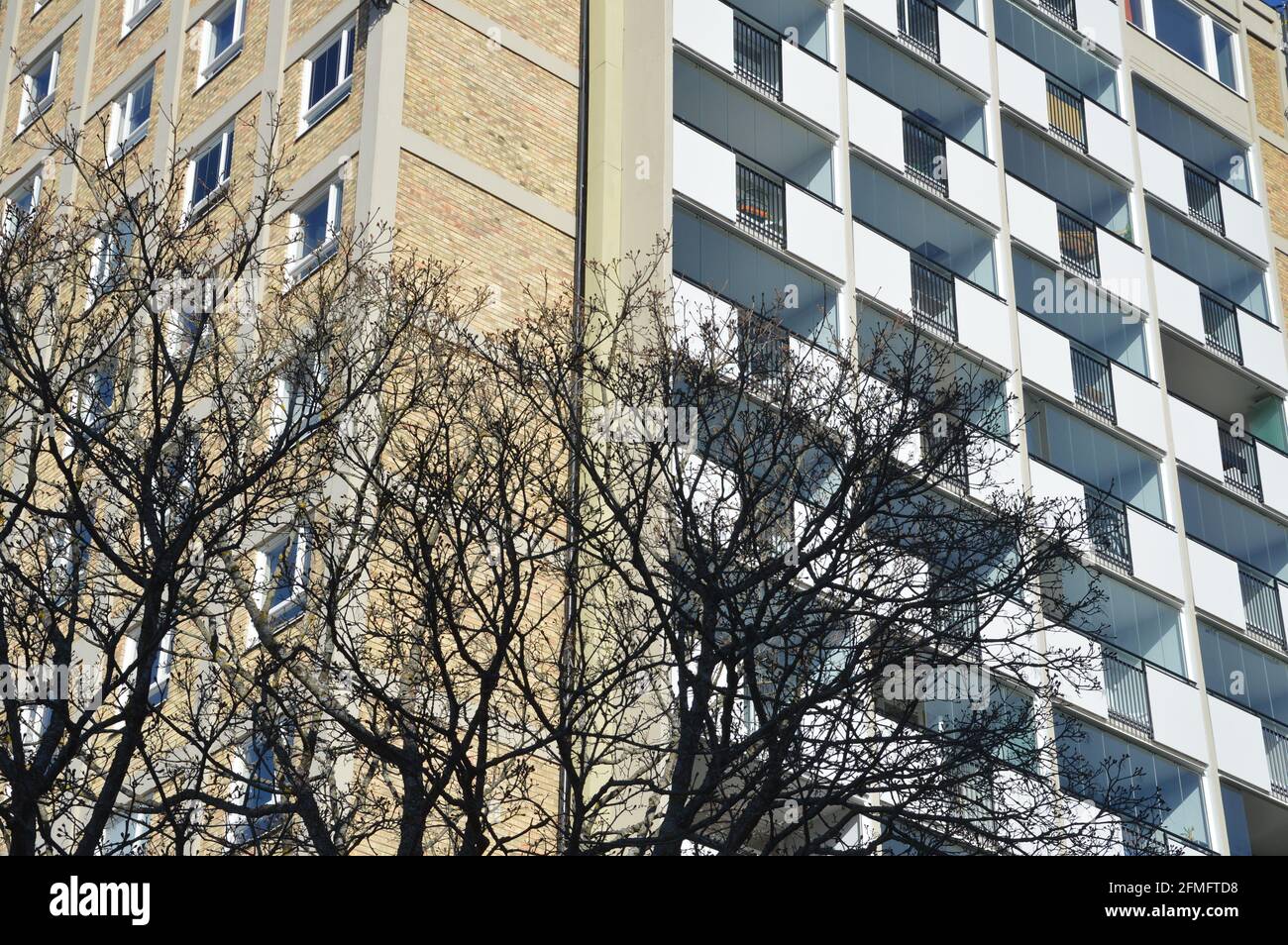 The high-rise building in central Kärrtorp, Stockholm, Sweden Stock ...