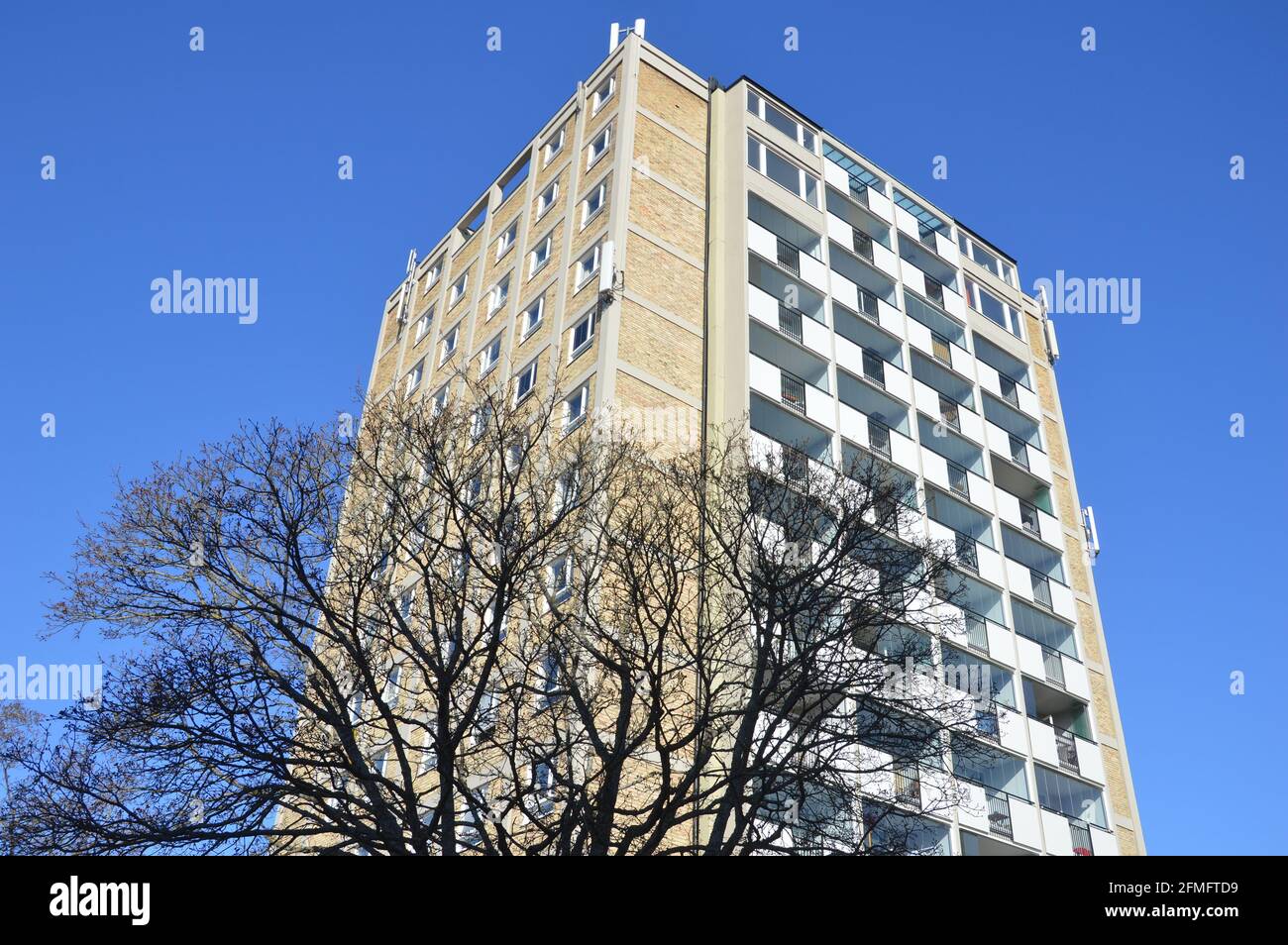 The high-rise building in central Kärrtorp, Stockholm, Sweden Stock ...