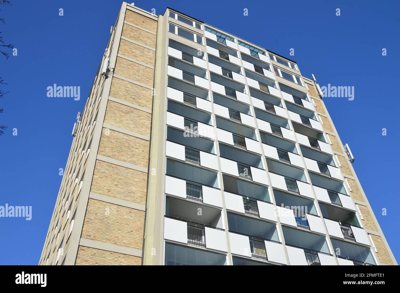 The high-rise building in central Kärrtorp, Stockholm, Sweden Stock ...