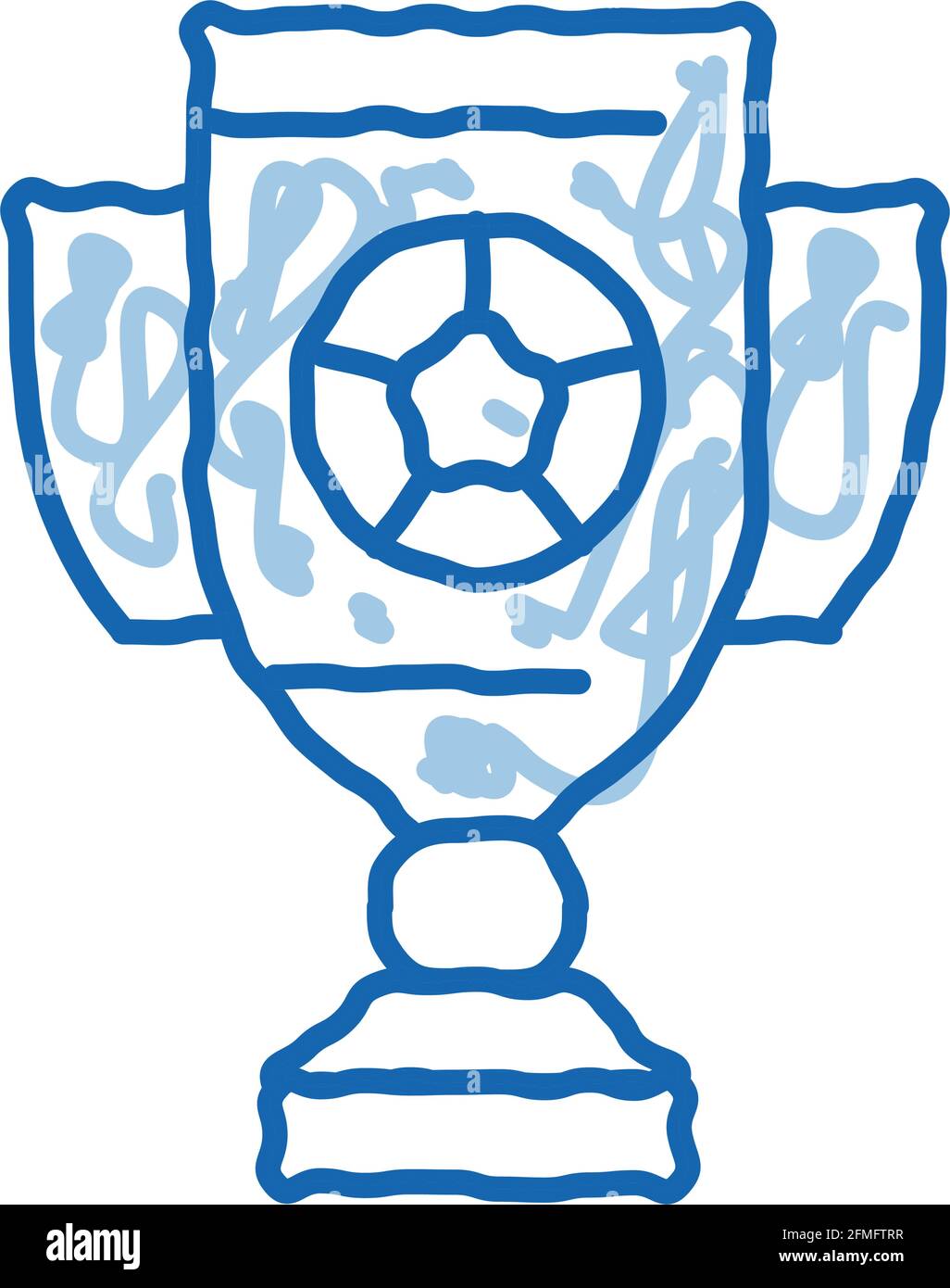 Football Champion Cup doodle icon hand drawn illustration Stock Vector ...