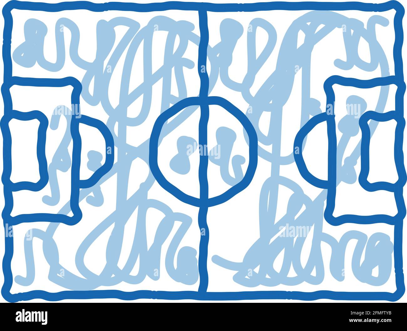 Football Field doodle icon hand drawn illustration Stock Vector Image ...