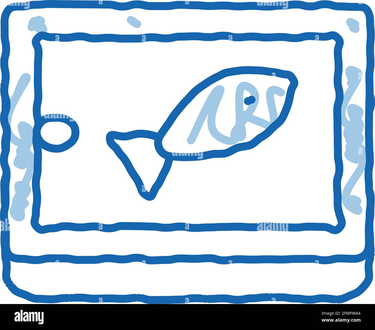 Canned Fish Tin doodle icon hand drawn illustration Stock Vector Image ...