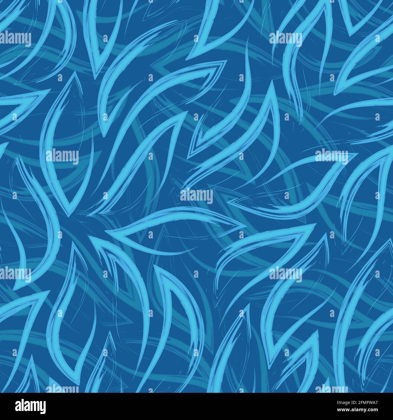 Blue vector seamless pattern of flowing corners and lines. Stock ...