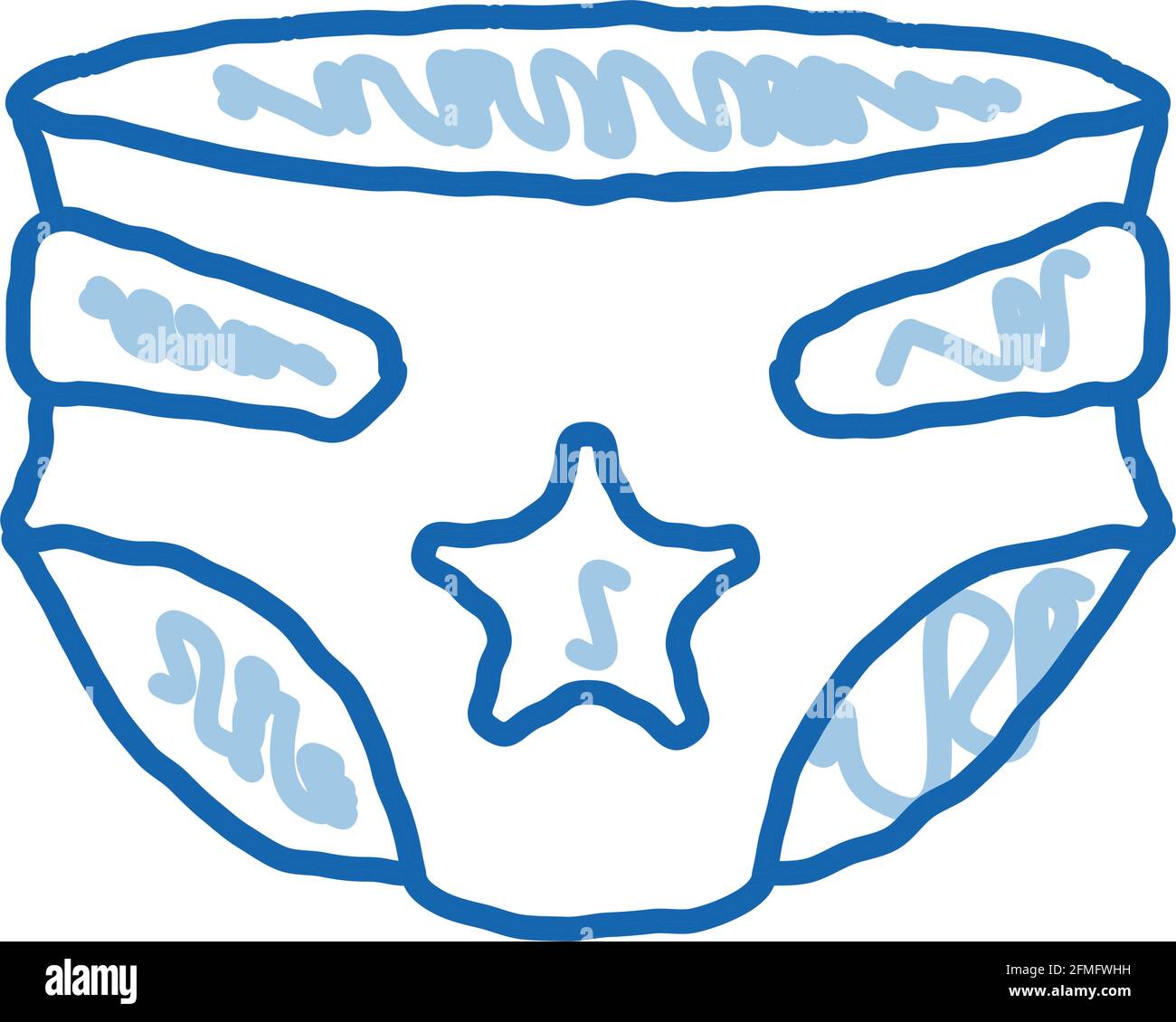 Diaper With Star doodle icon hand drawn illustration Stock Vector Image ...