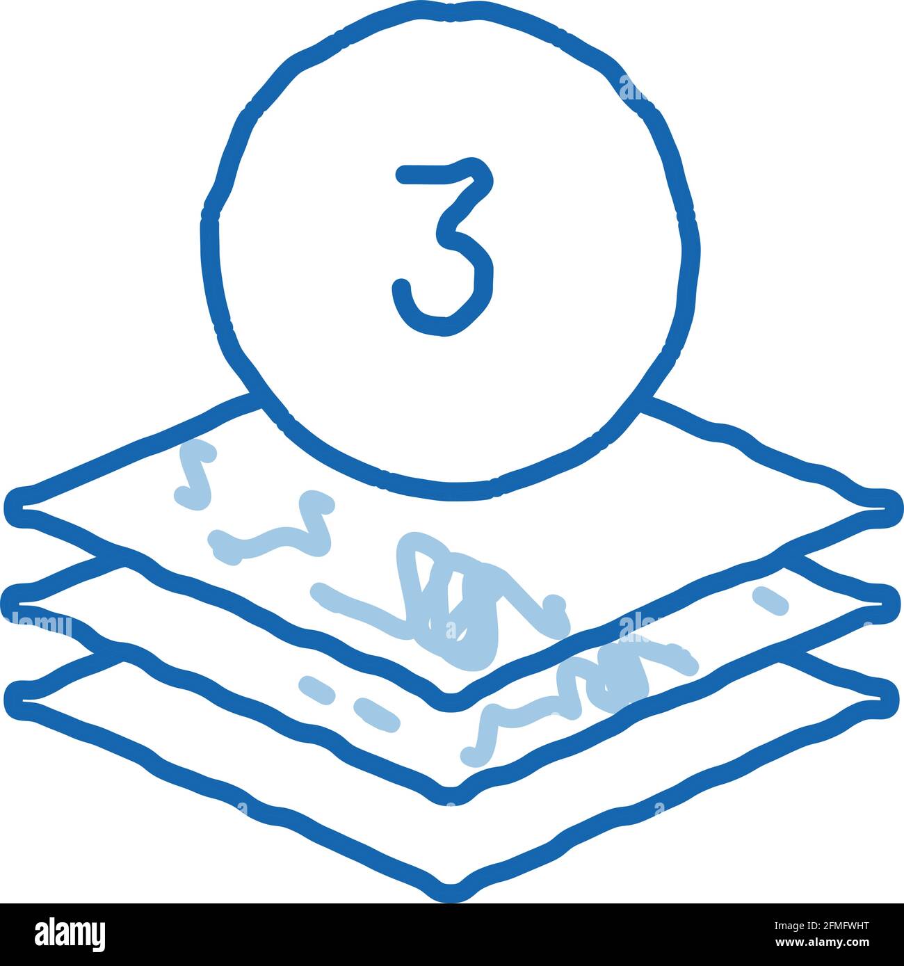 Three Layers doodle icon hand drawn illustration Stock Vector Image ...