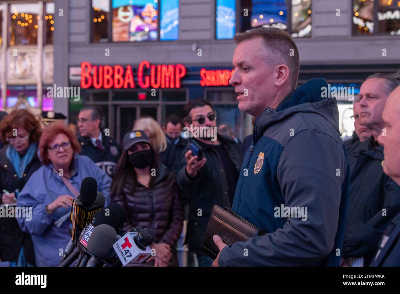 New York City Police Commissioner Dermot F. Shea speaks at a press ...