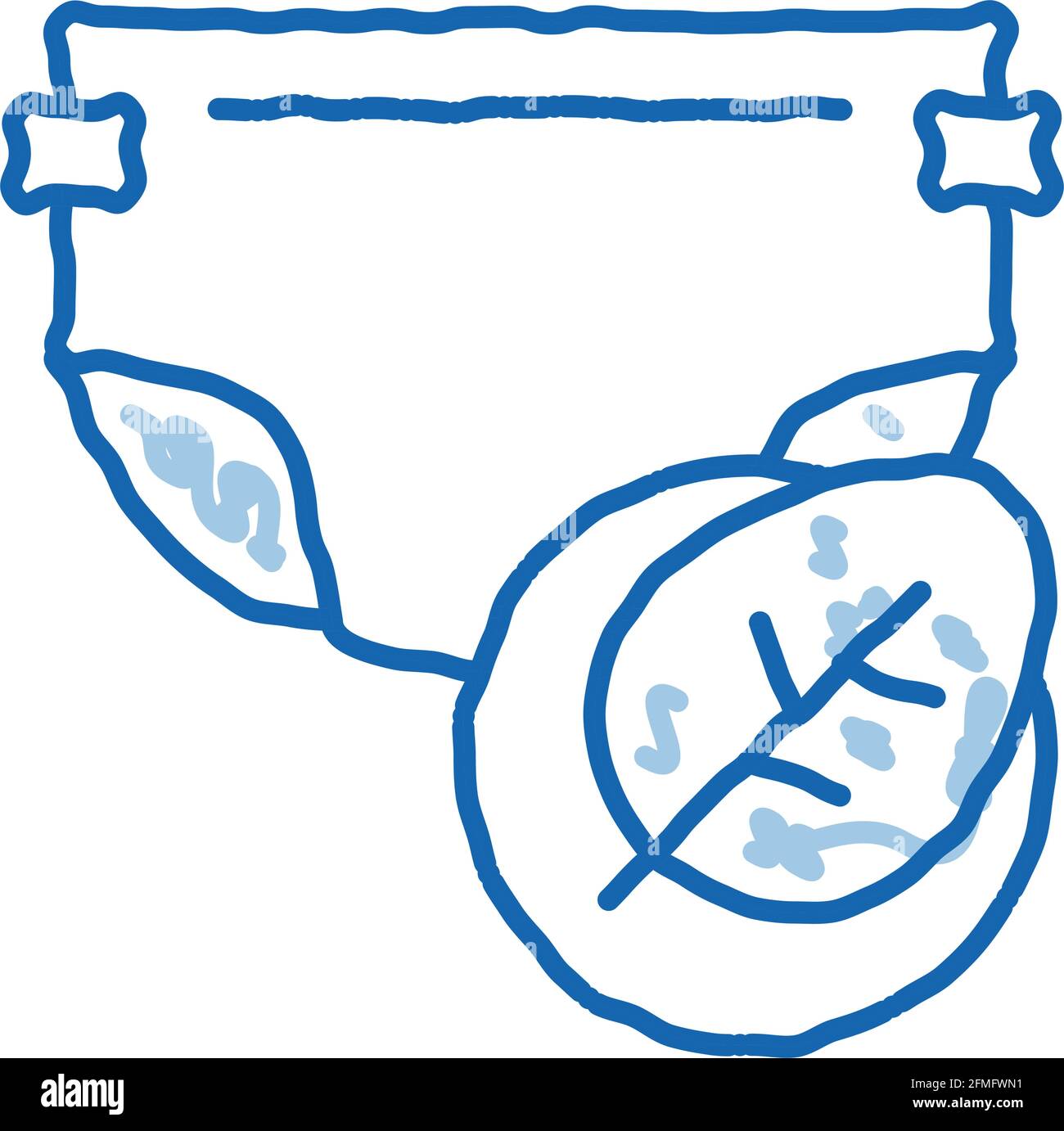 Diaper Tree Leaf doodle icon hand drawn illustration Stock Vector Image ...