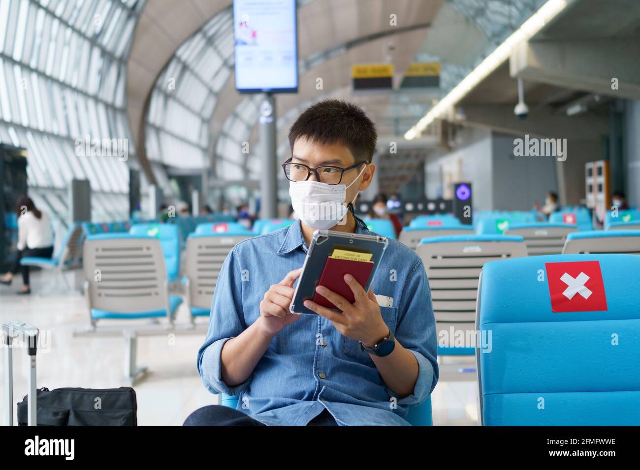 New Normal tourist wearing face mask is traveling on The airport , New ...
