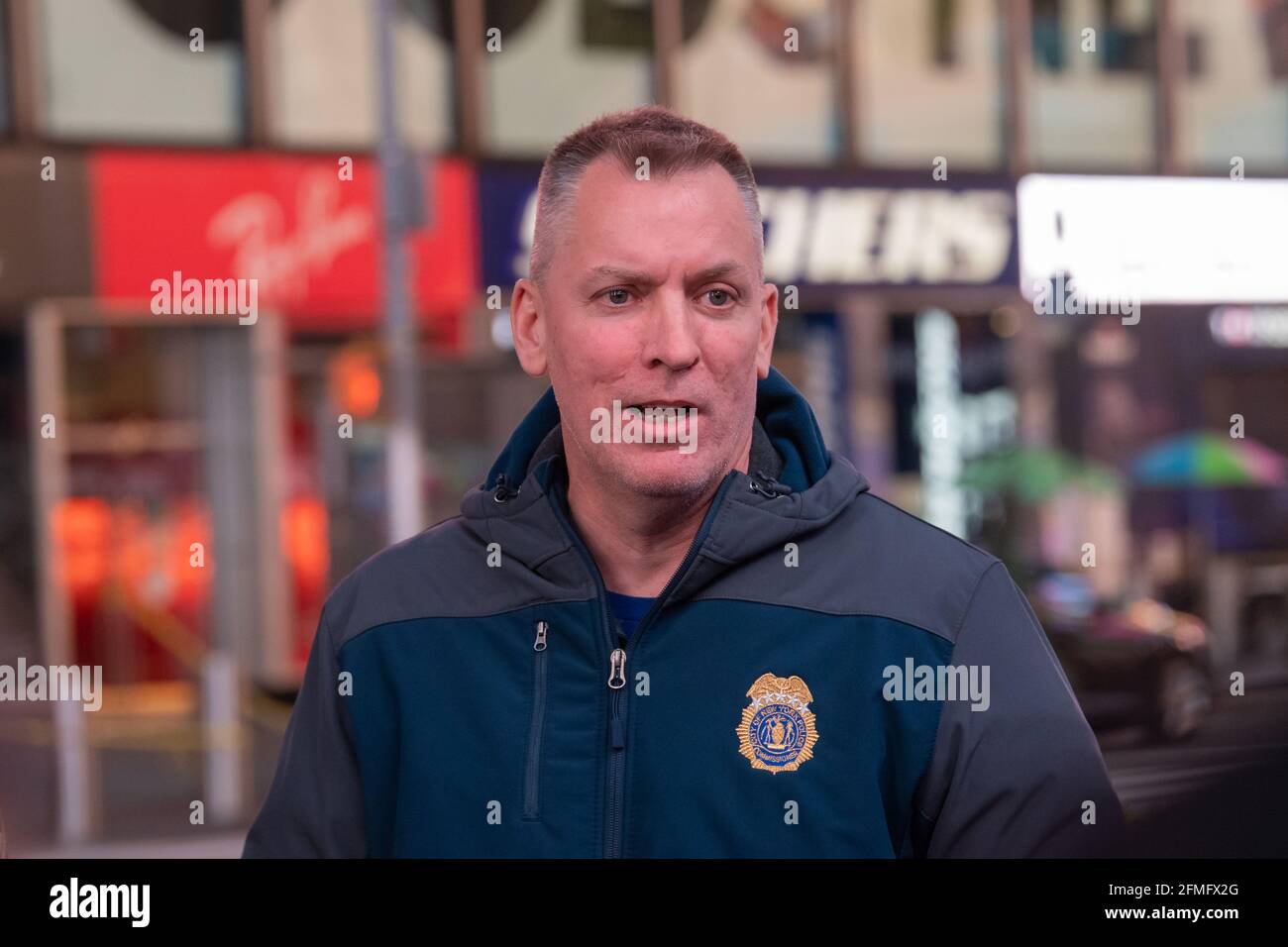 New York City Police Commissioner Dermot F. Shea speaks at a press ...