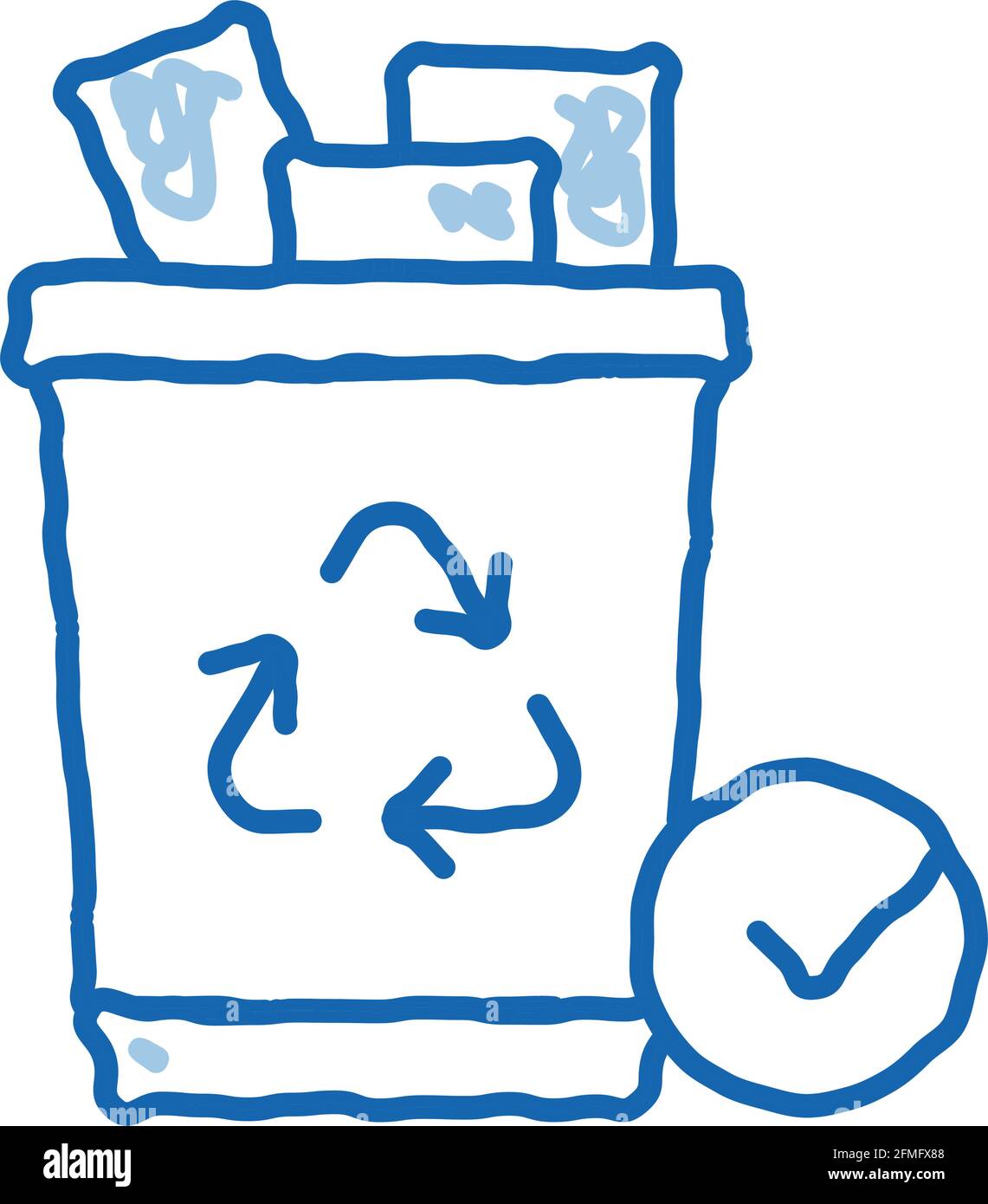 Recycling Trash doodle icon hand drawn illustration Stock Vector Image ...