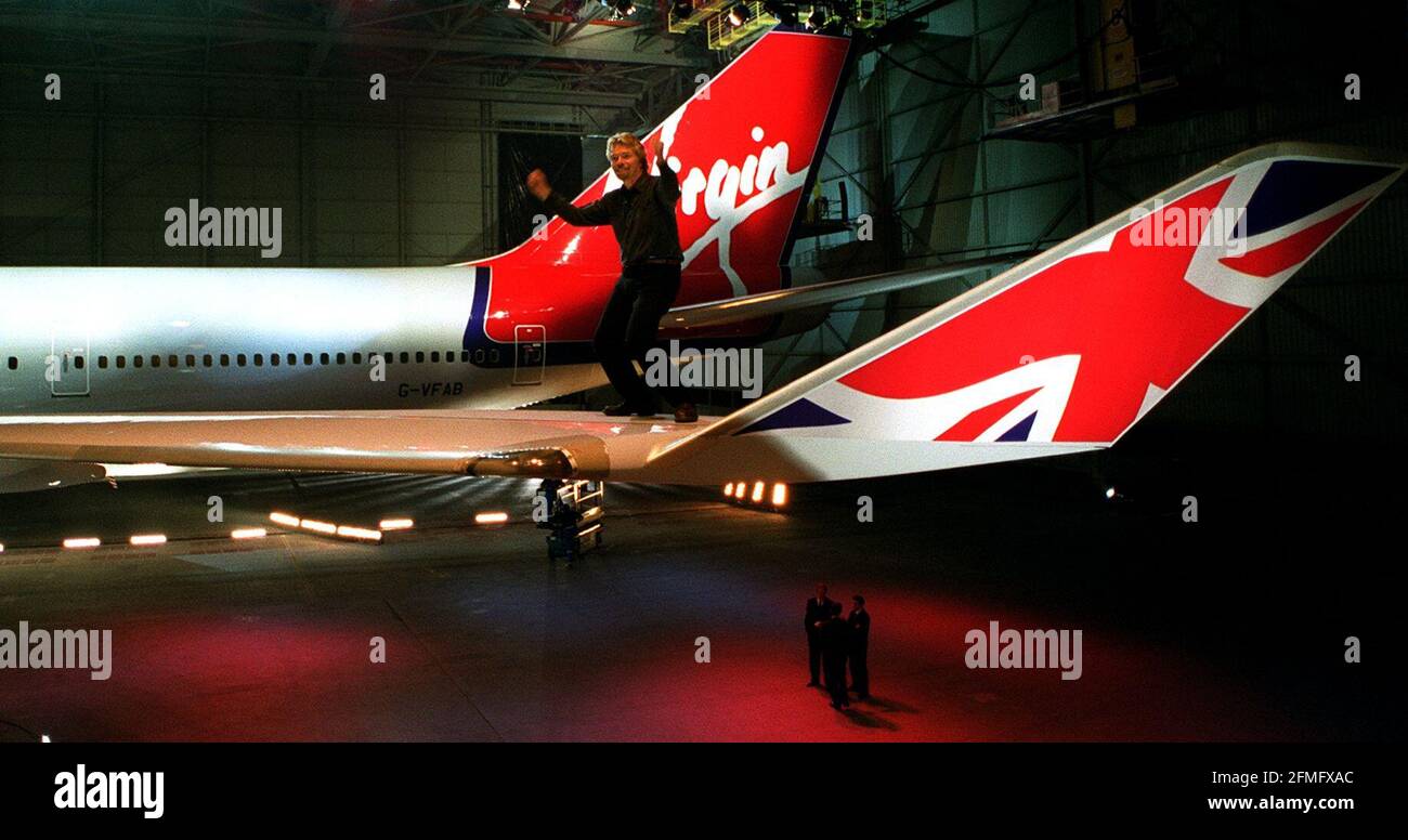 Richard Branson Virgin Atlantic New Livery Launch June 1999 in ...