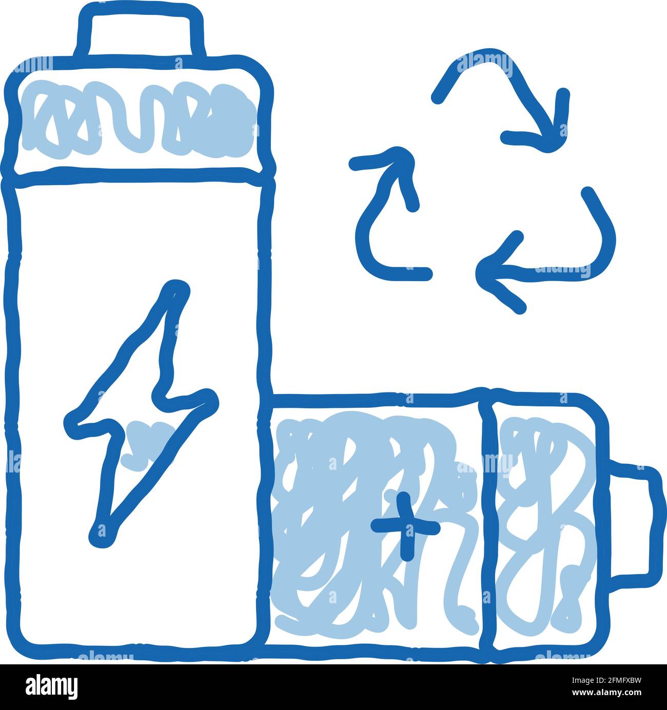 Recycling Battery doodle icon hand drawn illustration Stock Vector ...