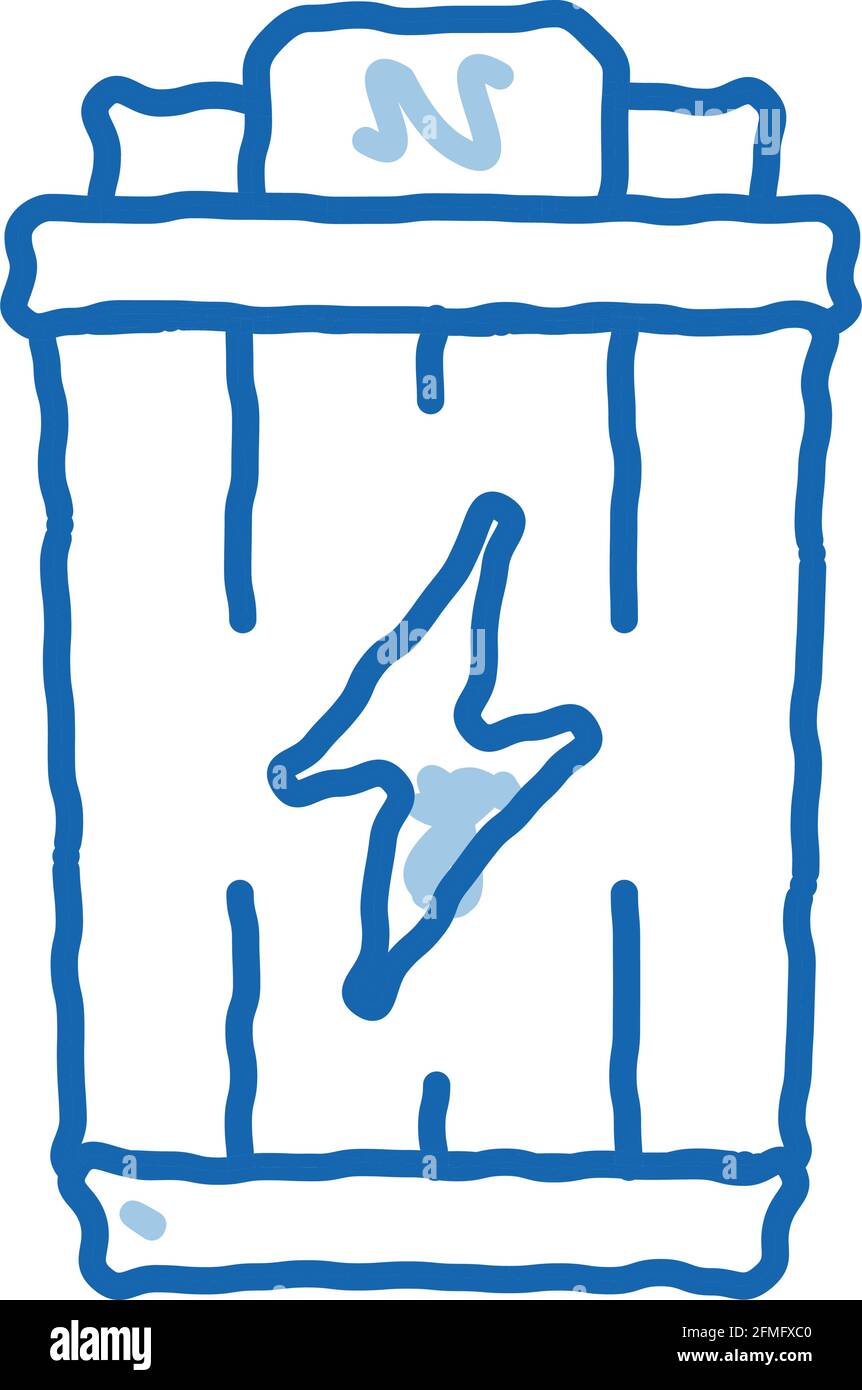 Lightning Battery doodle icon hand drawn illustration Stock Vector ...