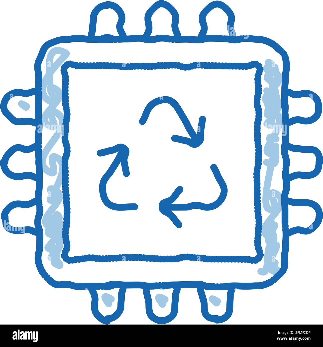 Recycle Processor doodle icon hand drawn illustration Stock Vector ...