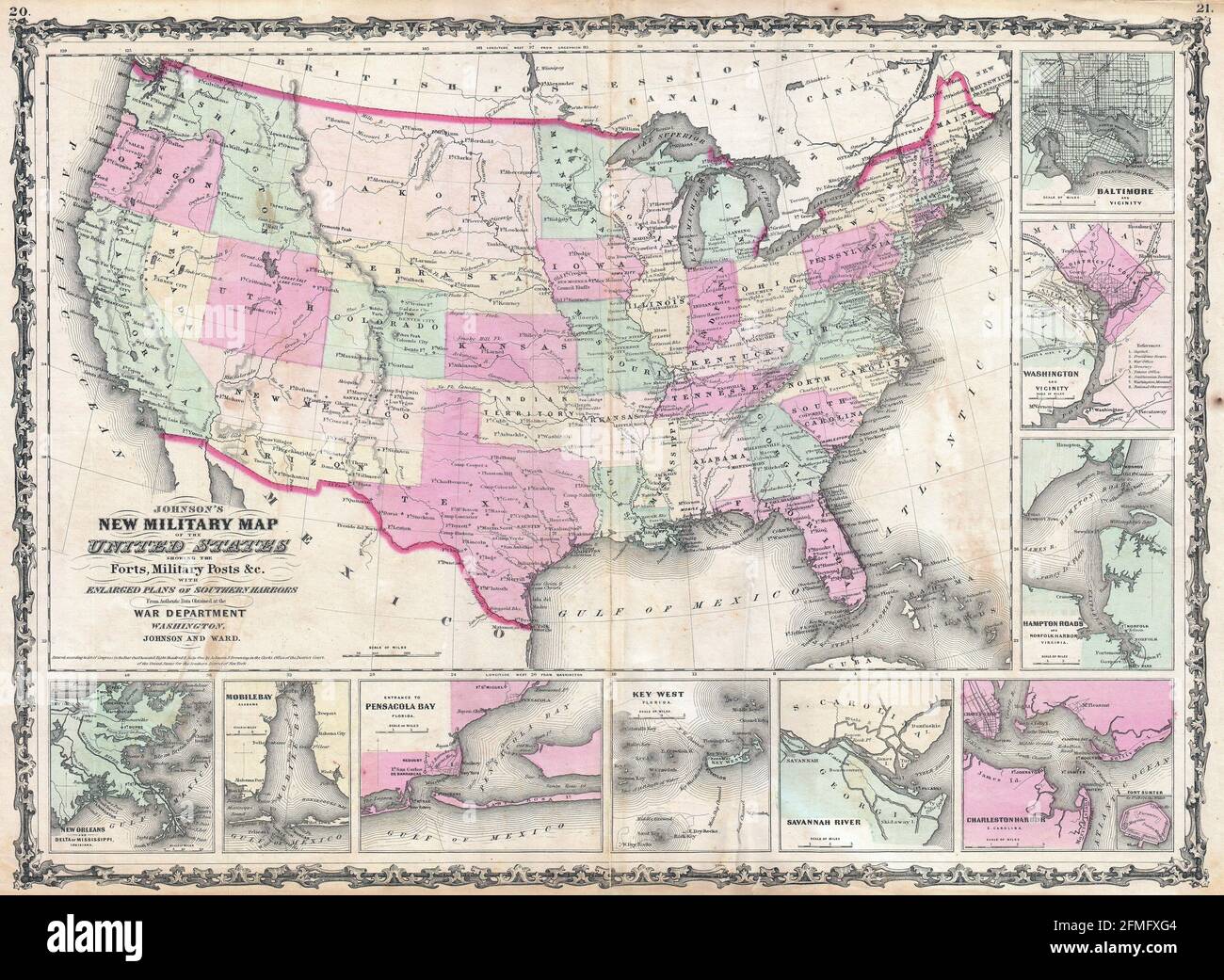 Vintage copper engraved map of USA from 19th century. All maps are ...