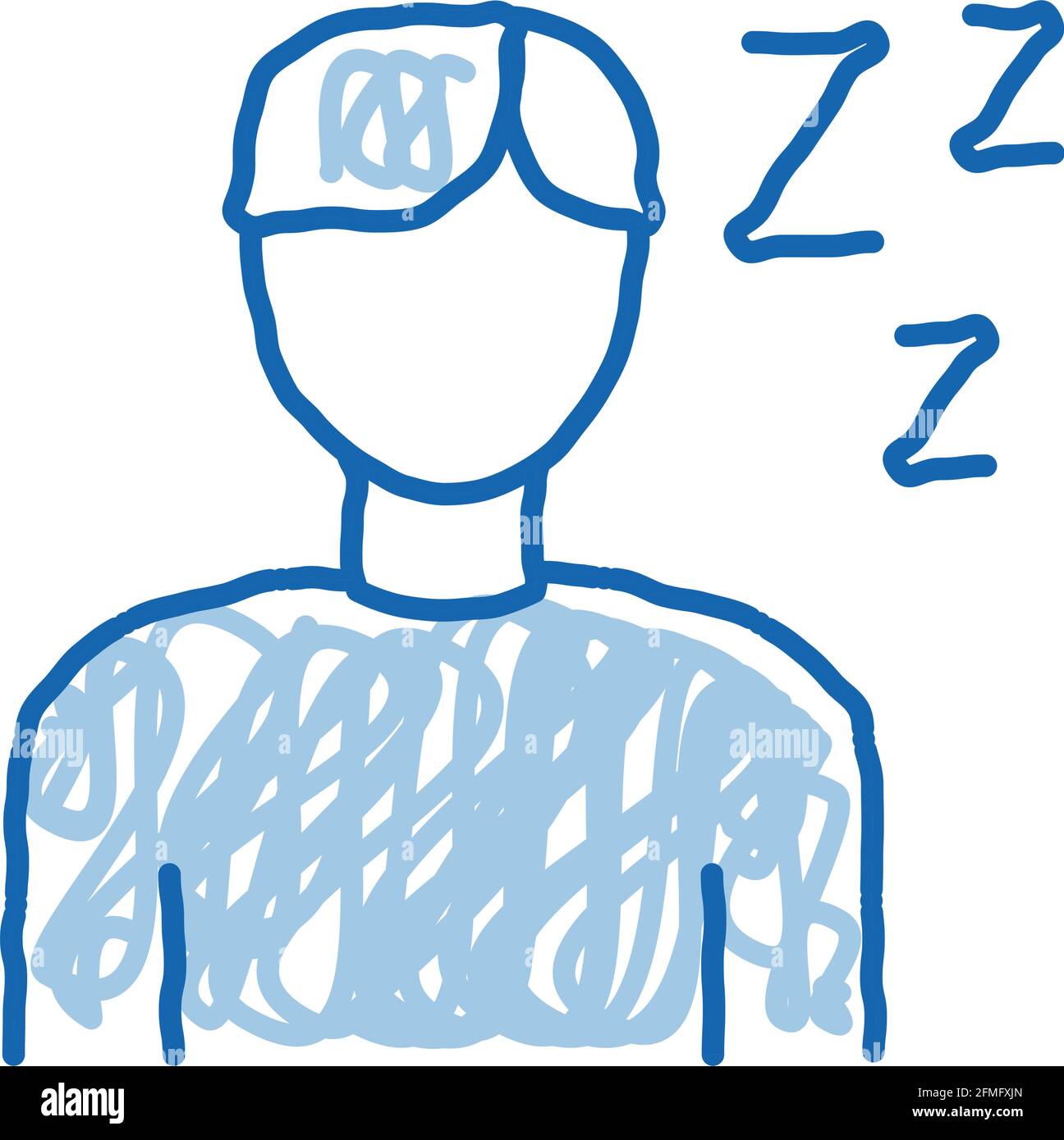 Drowsiness Man doodle icon hand drawn illustration Stock Vector Image ...