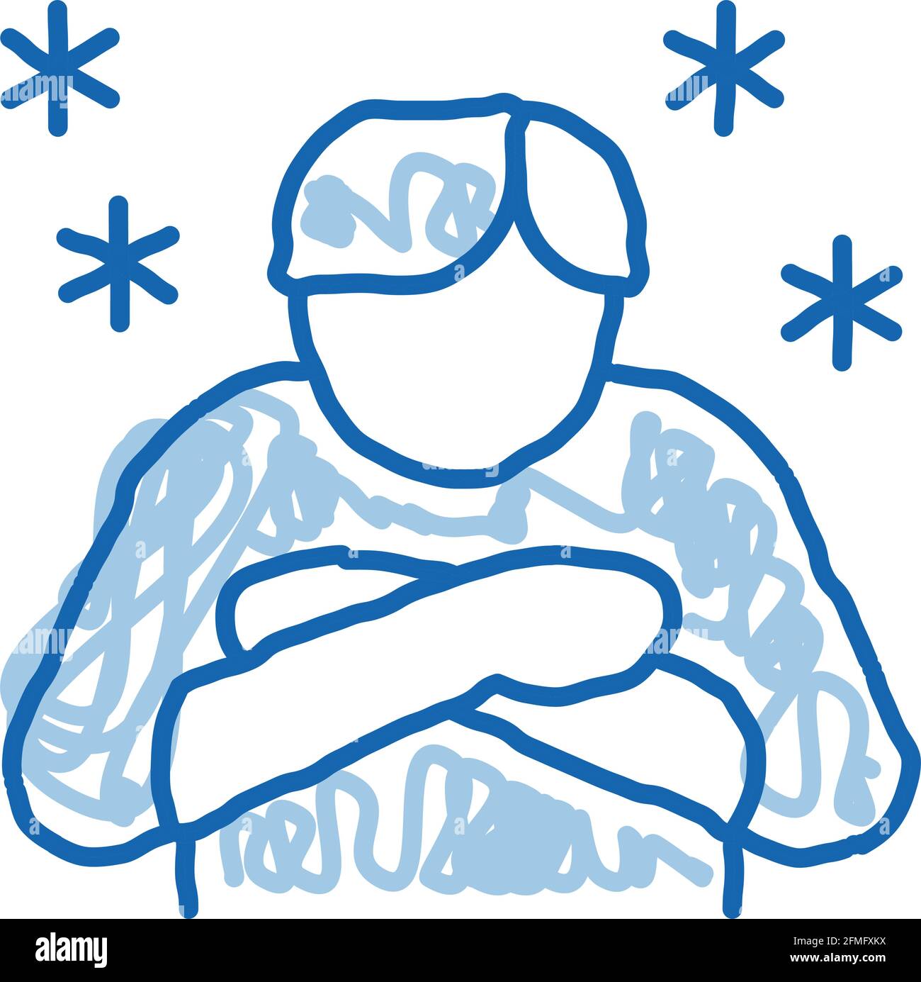 Human With Chill doodle icon hand drawn illustration Stock Vector Image ...