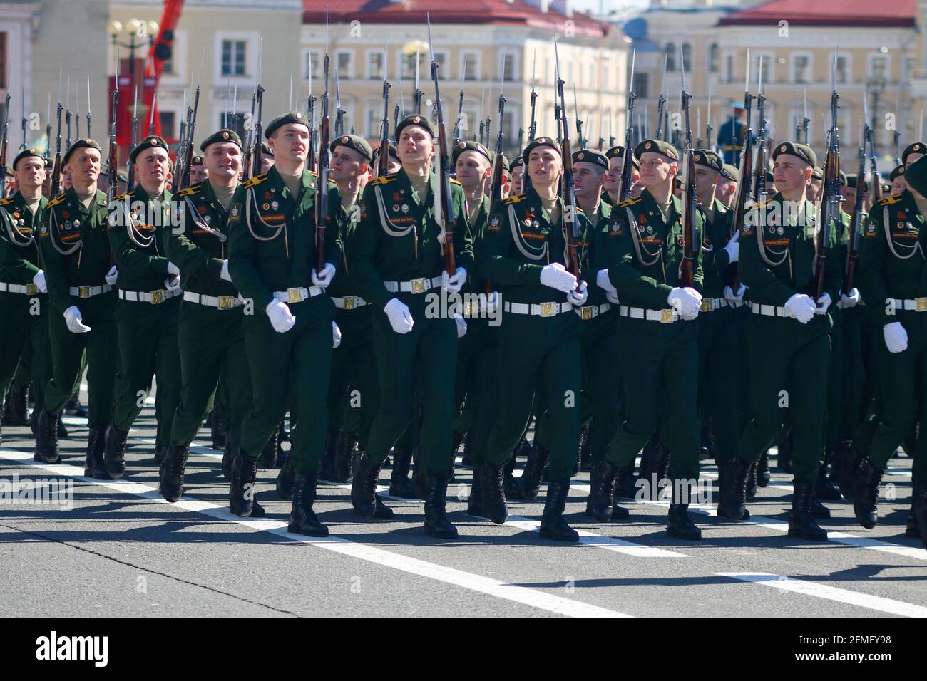 A solemn military parade in St. Petersburg to mark the 76th anniversary ...