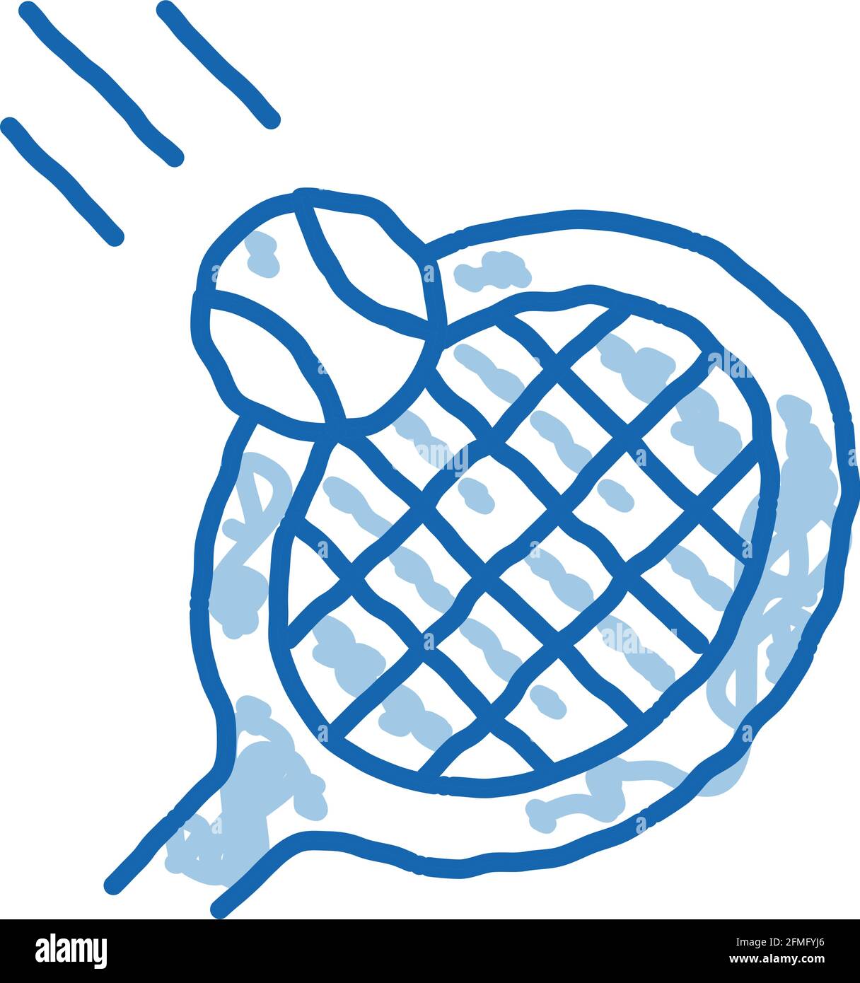 Racket Hits Ball doodle icon hand drawn illustration Stock Vector Image ...