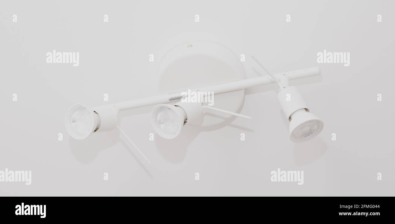 LED ceiling lamp isolated on white background Stock Photo - Alamy
