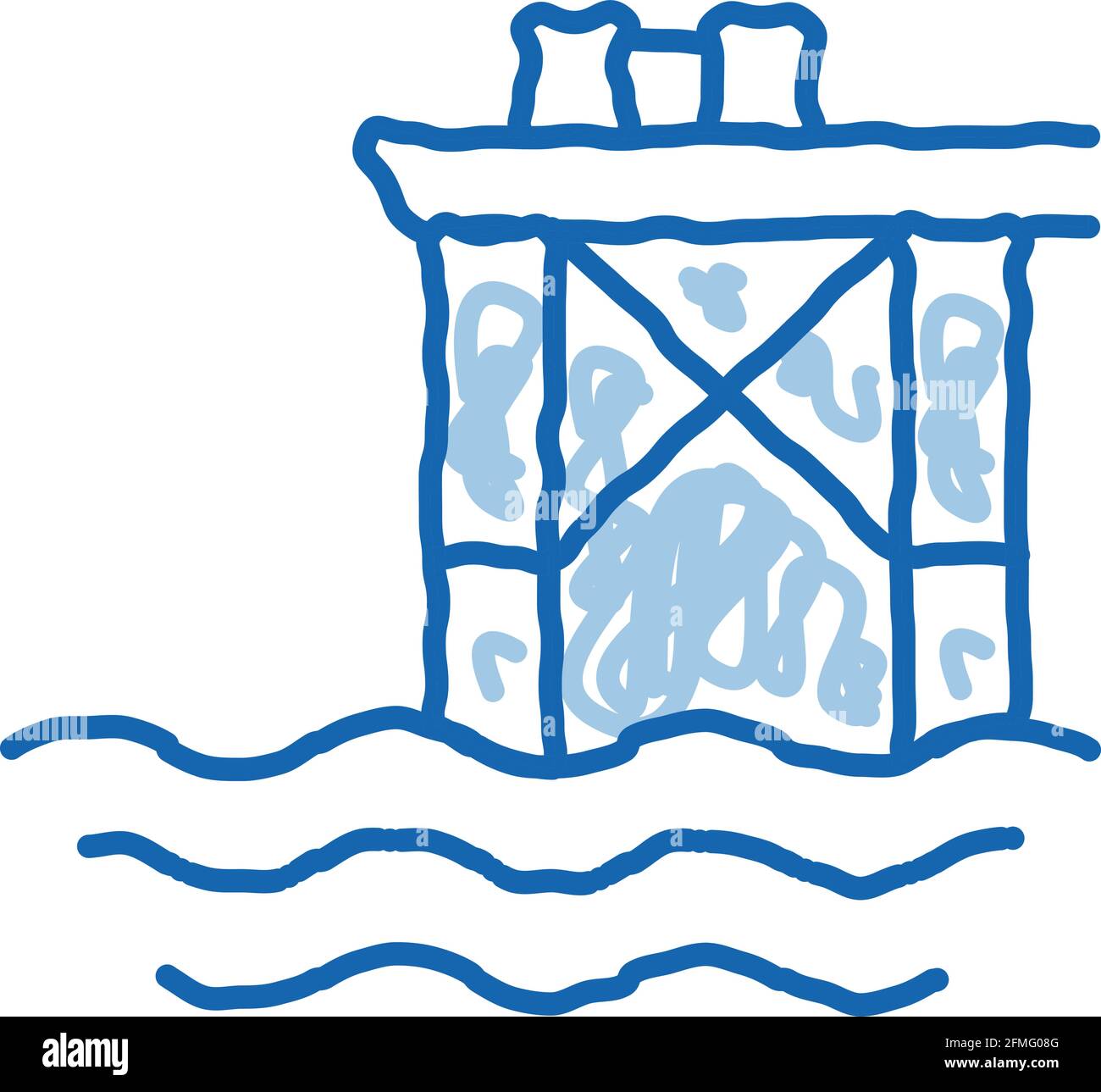 Oil Sea Platform doodle icon hand drawn illustration Stock Vector Image ...