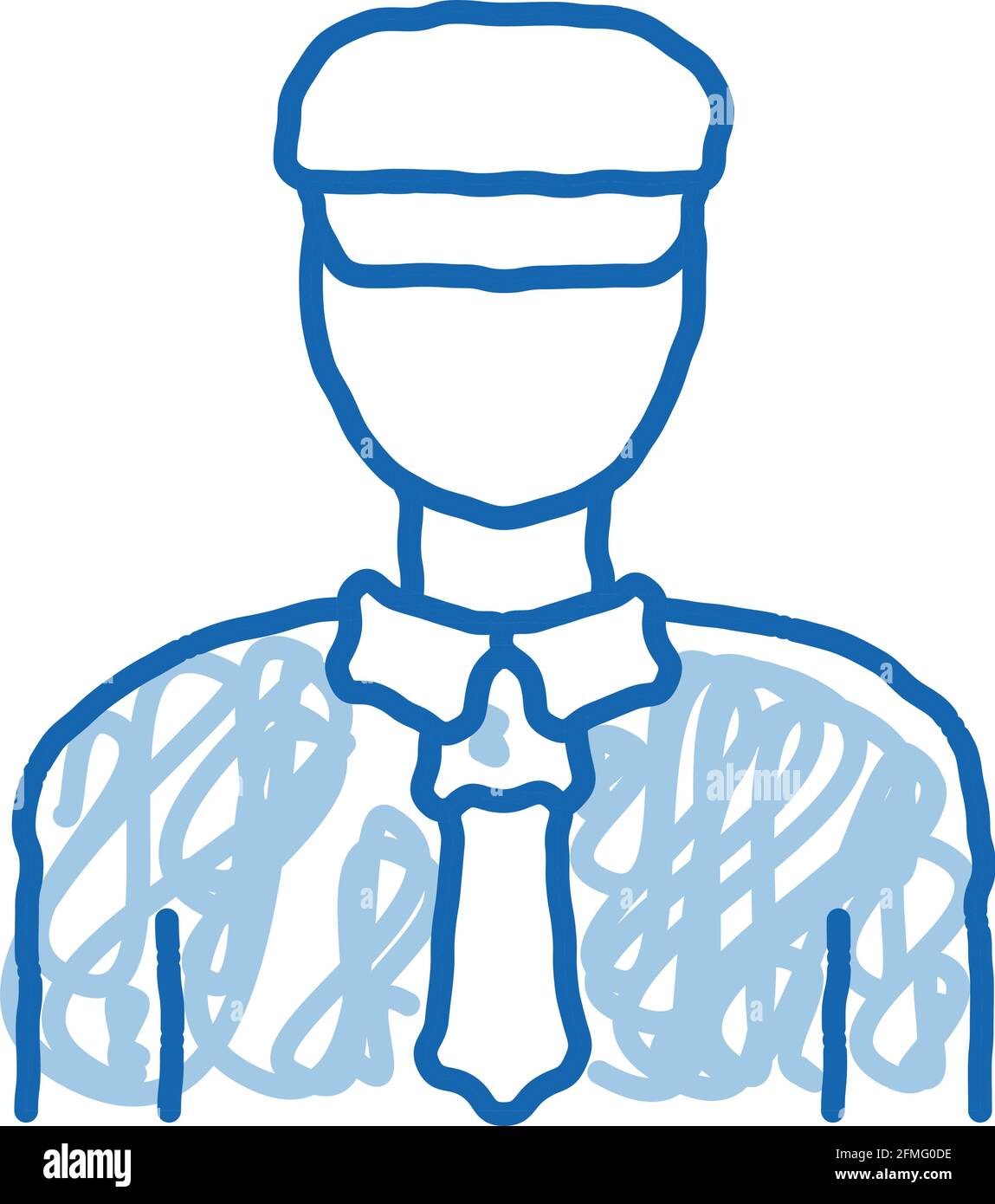 Ship Captain doodle icon hand drawn illustration Stock Vector Image ...