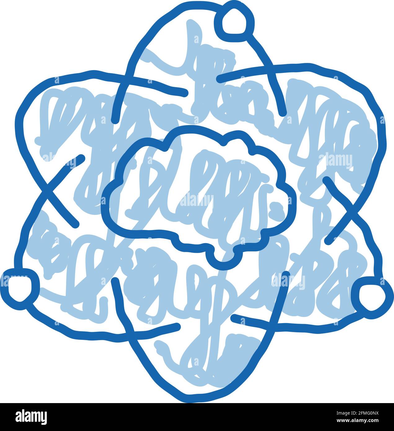 Atom Human Brain doodle icon hand drawn illustration Stock Vector Image ...