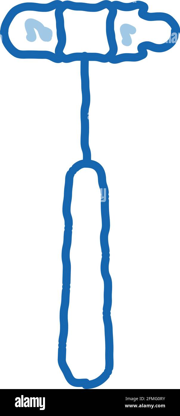 Reflex Hammer doodle icon hand drawn illustration Stock Vector Image ...