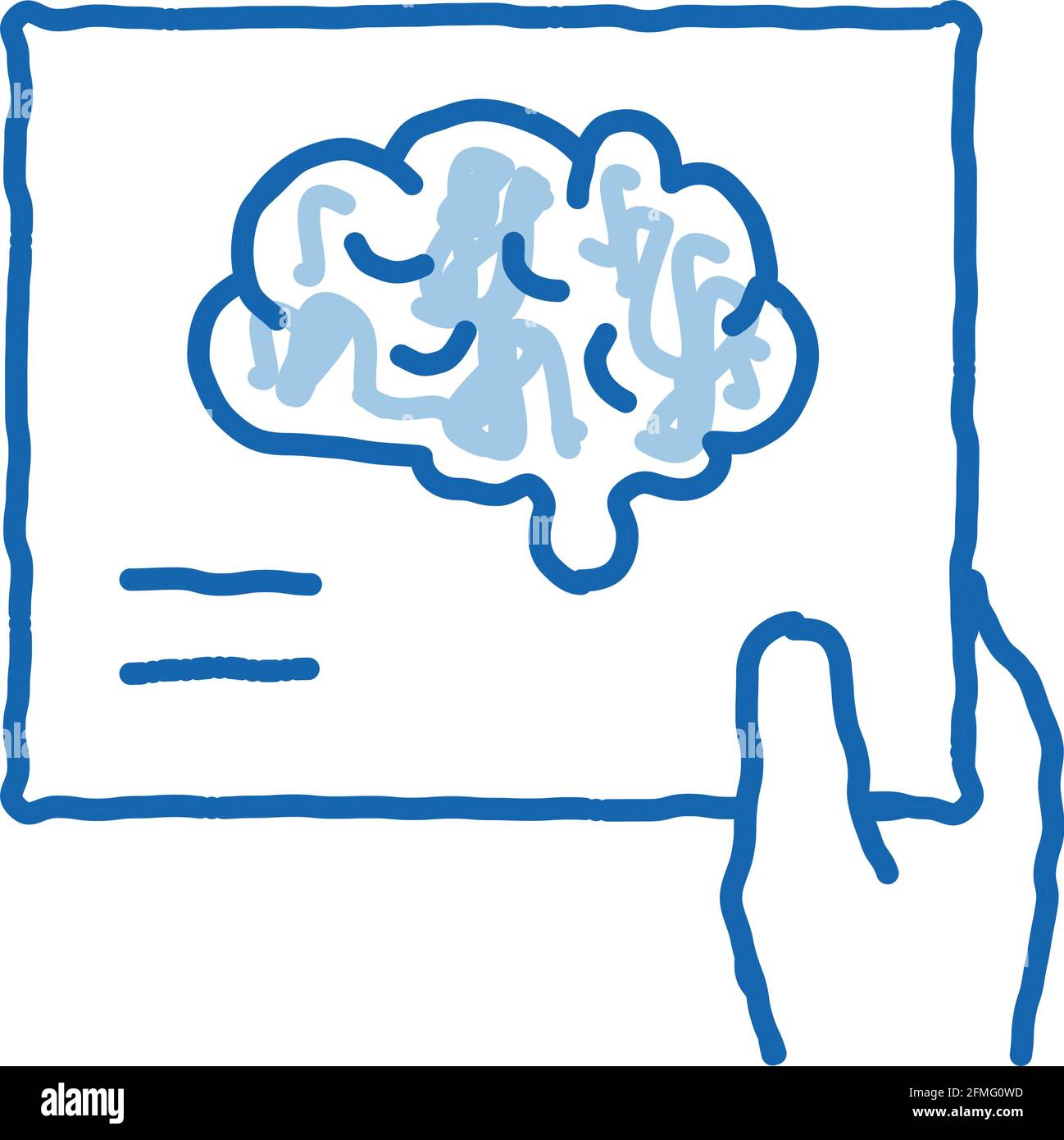 Hand Brain Photo doodle icon hand drawn illustration Stock Vector Image ...