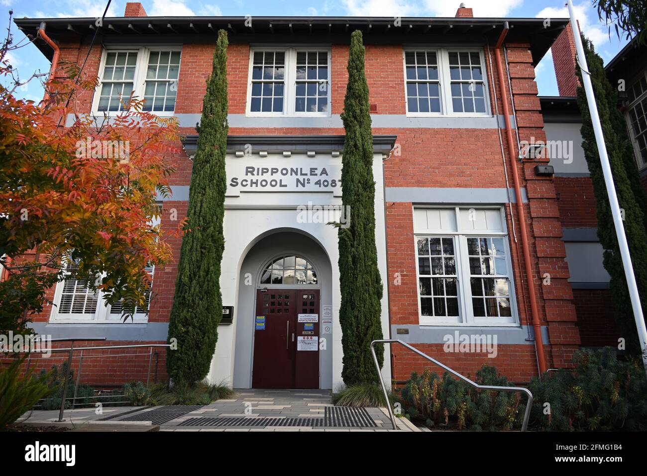 The entrance to the main building of Ripponlea Primary School, which ...